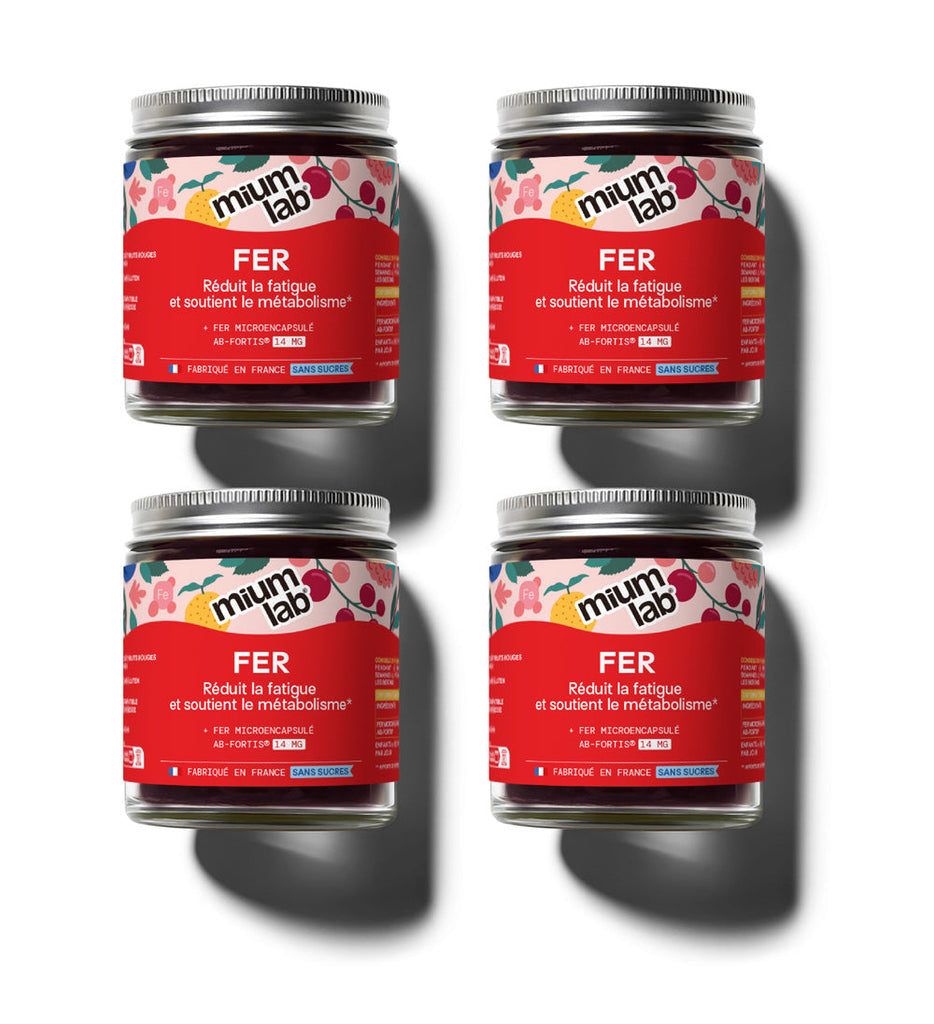 Pack Gummies Fer anti-carence et fatigue - Facile à digérer | Mium Lab