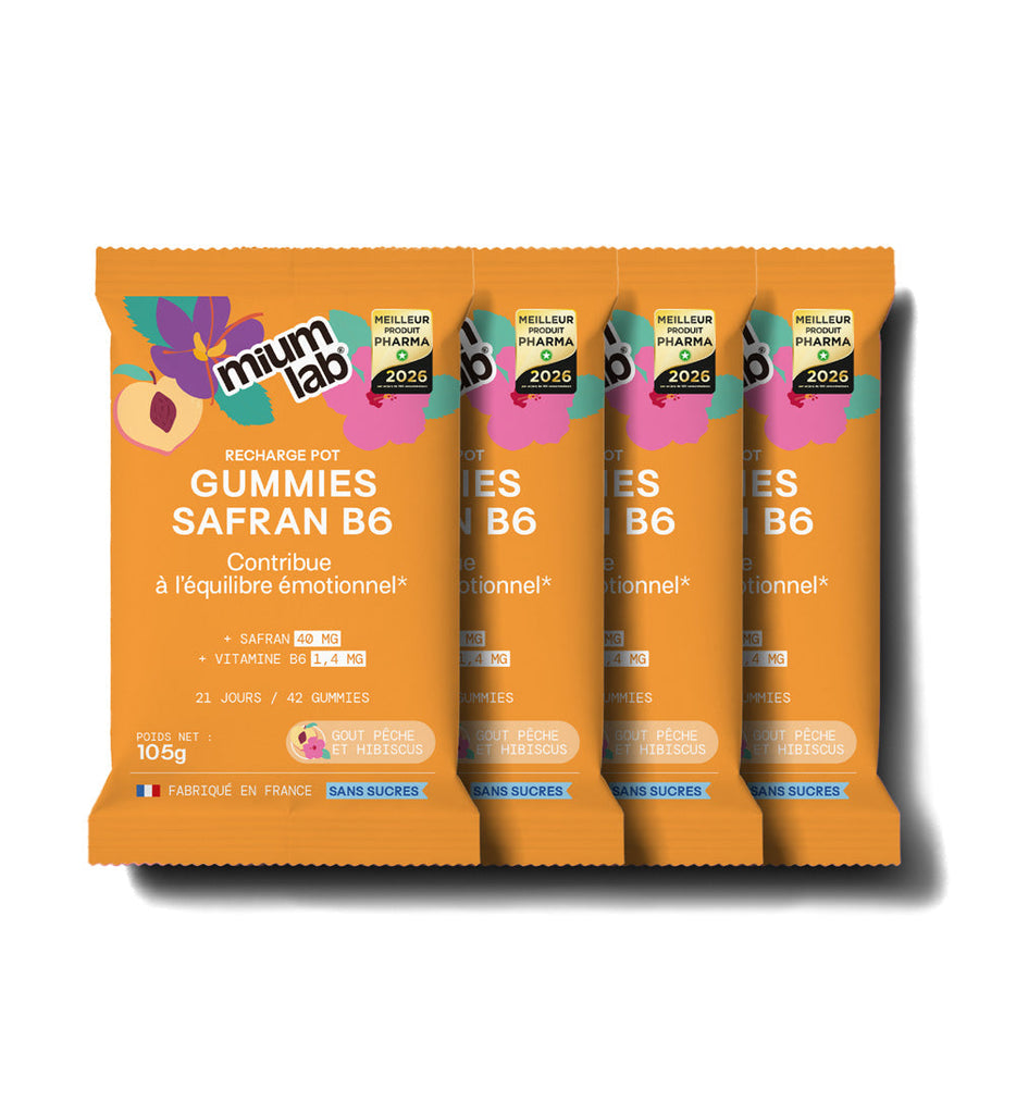 Pack éco-recharges gummies Safran vitamine B6 - Équilibre émotionnel ...